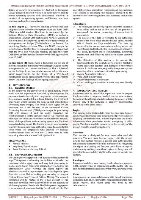 Web Based Claims Processing System Wcps Pdf