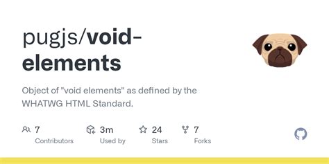 Github Pugjsvoid Elements Object Of Void Elements As Defined By