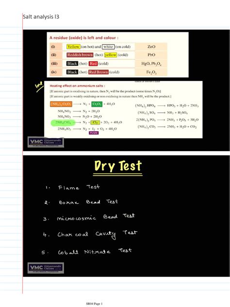 Salt Analysis L3 Pdf