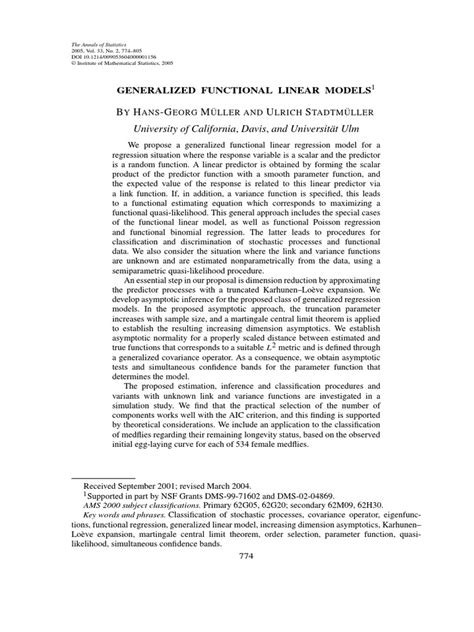 generalized functional linear models pdf regression analysis linear regression