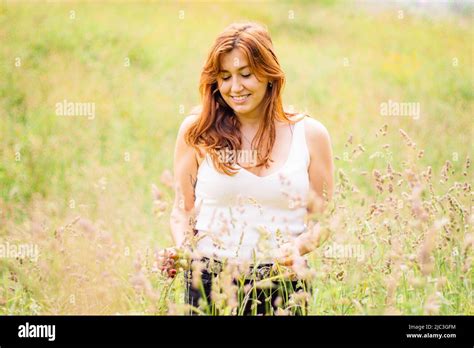 Beautiful And Cute Young Woman Photo Shooting In Nature Natural Model
