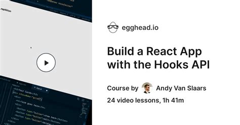 online course build a react app with the hooks api from