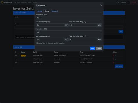 Inverter Settings Opendtu Documentation