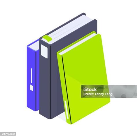 아이소 메트릭 책 교육 또는 판타지 문학 백과 사전 또는 학교 서적 더미 3d 벡터 일러스트 레이 션 흰색에 Isomerty 책 3차원 형태에 대한 스톡 벡터 아트 및 기타