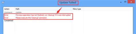 Svn执行update操作后出现error Previous Operation Has Not Finished Run