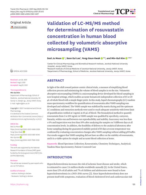 Pdf Validation Of Lc Ms Ms Method For Determination Of Rosuvastatin Concentration In Human