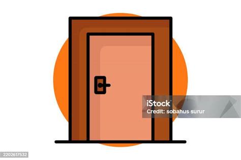 문 아이콘입니다 컬러 윤곽선 아이콘 스타일입니다 가구와 관련된 아이콘입니다 가구 요소 벡터 일러스트 레이 션 0명에 대한 스톡 벡터 아트 및 기타 이미지 Istock