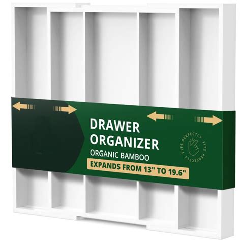 Bamboo Kitchen Drawer Organizer Utensil Holder And Cutlery Tray With Grooved Drawer Dividers