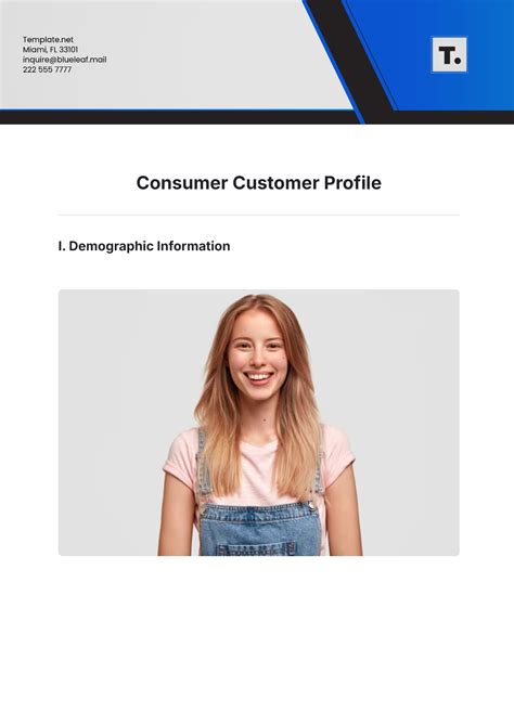 Free Consumer Customer Profile Template To Edit Online
