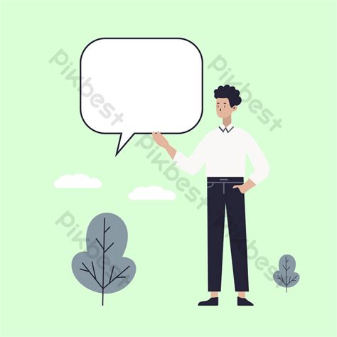 Hand Drawn Character Serves As Online Dialogue Metaphor Illustration Ai Free Download Pikbest