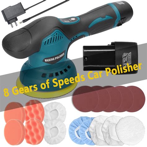 자동 왁스 연마 기계 무선 편심 자동차 연마기 8 기어 속도 광택 기계 녹 제거 기계 Aliexpress