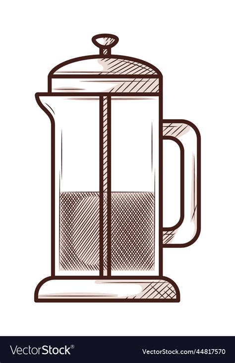 Coffee French Press Royalty Free Vector Image Vectorstock