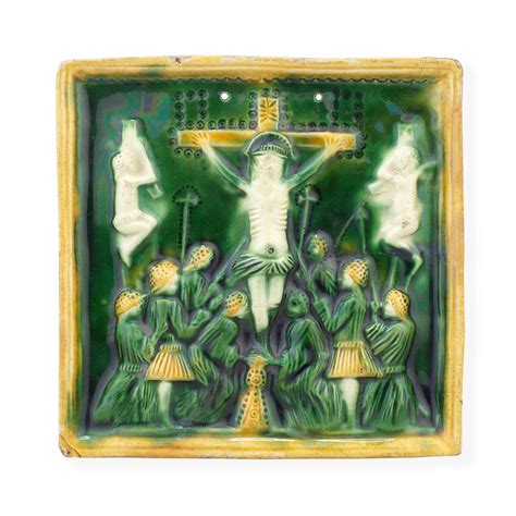 Bonhams A Rare Staffordshire Lead Glazed Creamware Plaque Circa 1755 60