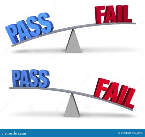 pass or fail set stock illustration illustration of opposites 51375829