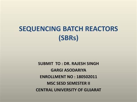 Sequencing Batch Reactors Pptx Chemistry Science