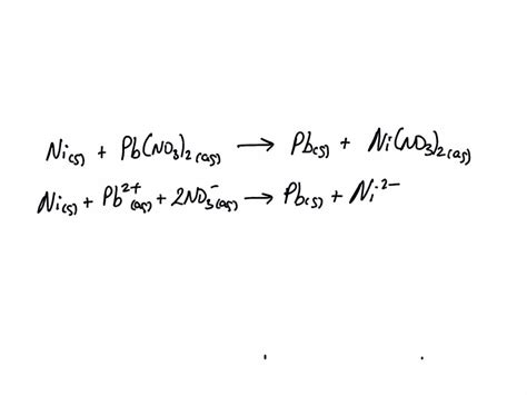 Solved Solid Nickel Reacts With Aqueous Lead Ii Nitrate To Form Solid Lead What Is The Net