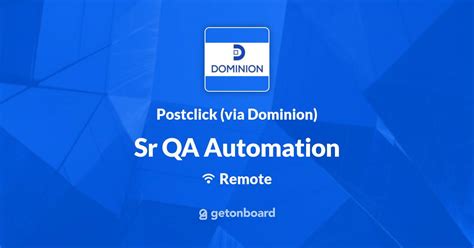 Sr Qa Automation At Postclick Via Coderland By Dominion Remote Work From Home Get On Board
