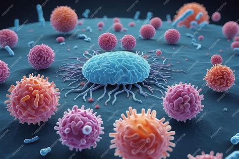 Premium Photo Blue Bifidobacterium Lactobacillus Microbiome Under