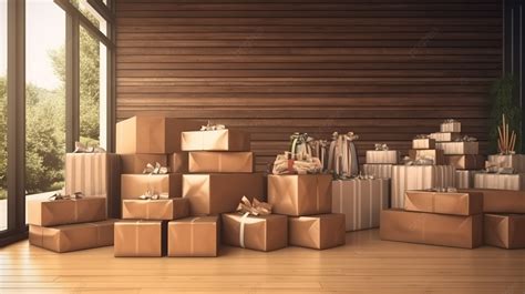 3d 렌더링 쌓인 쇼핑백과 나무 테이블에 판지 상자 화물 상자 배달 상자 배송 상자 배경 일러스트 및 사진 무료 다운로드 Pngtree