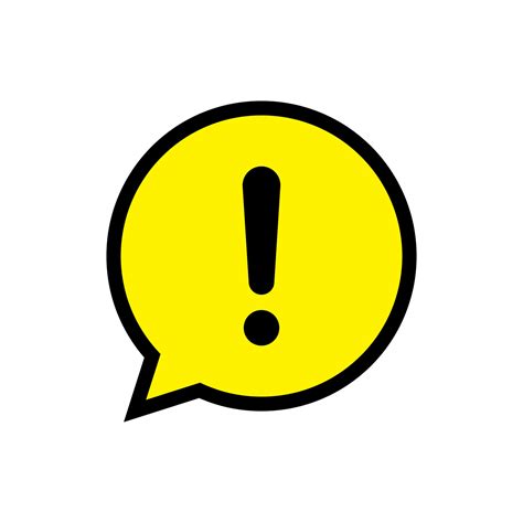 Exclamation Mark Warning Icon Vector Isolated On Yellow Speech Bubble