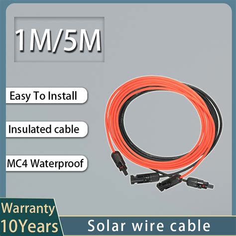 M M Solar Panel PV Extension Wire Cable Wire IP Waterproof Black Red AWG With MC