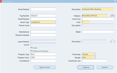 Oracle Fixed Assets Configuration Examples