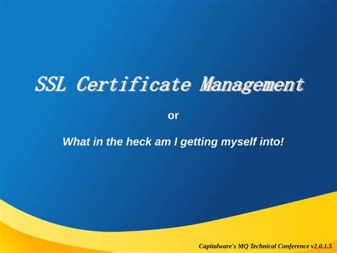 Pdf Ssl Certificate Management · Signer Certificate An X 509