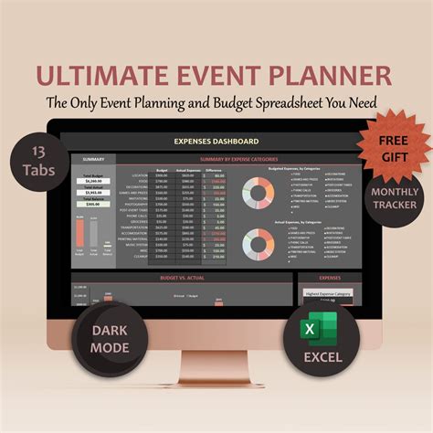 Excel Ultimate Event Planner Template Digital Event Planner Spreadsheet