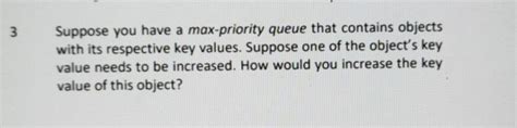 Solved 3 Suppose You Have A Max Priority Queue That Contains