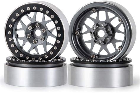 Rclions 4pcs Aluminum Alloy 22inch Beadlock Wheels Rims For Axial Wraith Scx10 Trx4 110th Rc