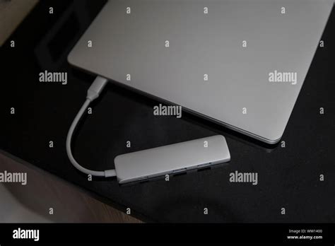 The USB Adapter Under The Type C Connector For Laptop Multiport