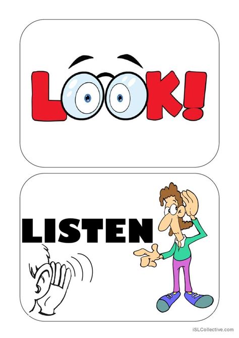 Classroom Instructions Flashcards Vo English Esl Worksheets Pdf And Doc