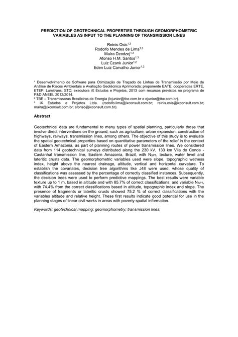 Pdf Prediction Of Geotechnical Properties Through Geomorphometric