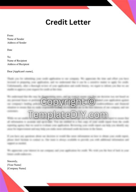 Credit Denial Letter Sample Template With Examples Word