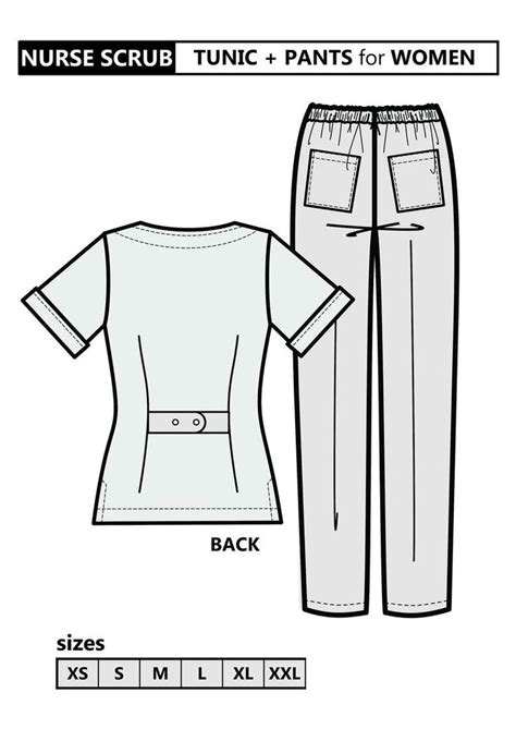 Complete Nurse Scrubs Pdf Sewing Pattern For Women Etsy Scrubs