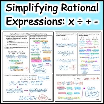 Multiply Divide Add Subtract Rational Expressions In Pre Calculus Honors