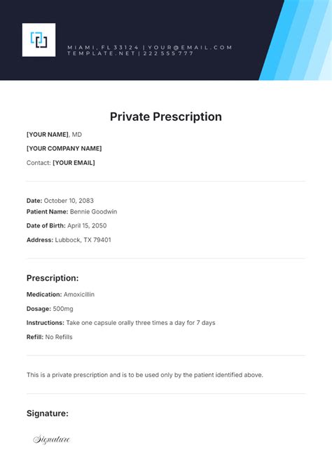 Free Private Prescription Template To Edit Online
