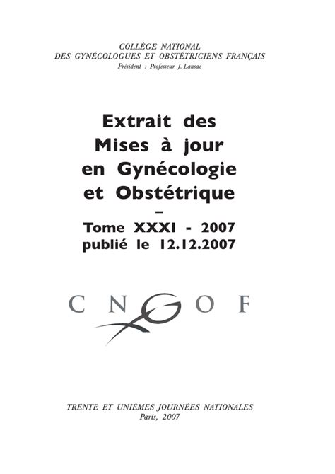 Examen Clinique Et Classification Du Prolapsus Génital