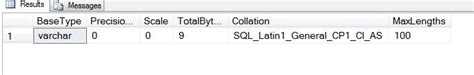 Sql Server How To Identify Datatypes And Properties Of Variable Sql