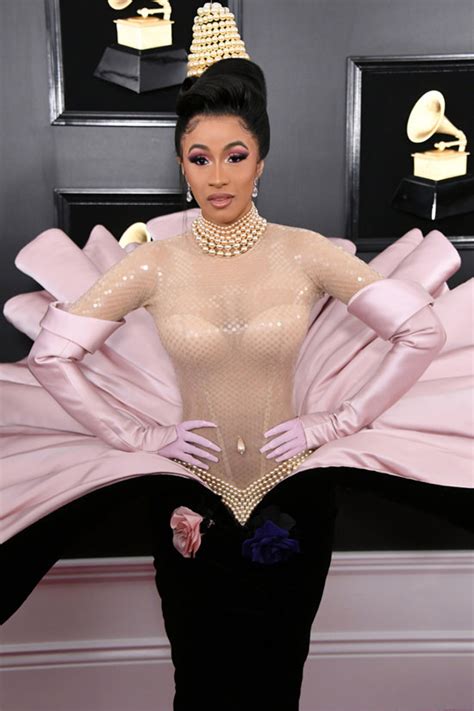 Grammy Awards 2019 Cardi B Werqs Vintage Mugler Couture Tom Lorenzo
