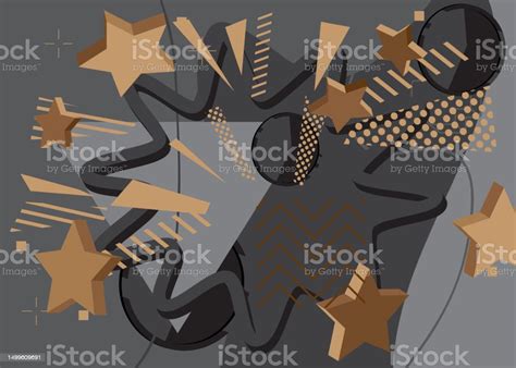 블랙 다크 그레이 브라운 컬러의 복고풍 기하학적 테마 포스터 배너 기하학적 그래픽 최소 배경입니다 표지 디자인을 위한 빈티지