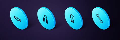 아이소 메트릭 가슴 확장기 권투 훈련 발 스포츠 및 벨트 아이콘을 설정합니다 벡터 3차원 형태에 대한 스톡 벡터 아트 및 기타 이미지 3차원 형태