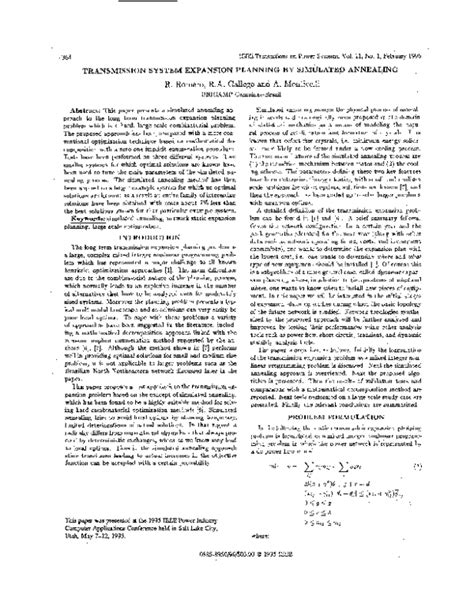 Pdf Transmission System Expansion Planning By Simulated Annealing