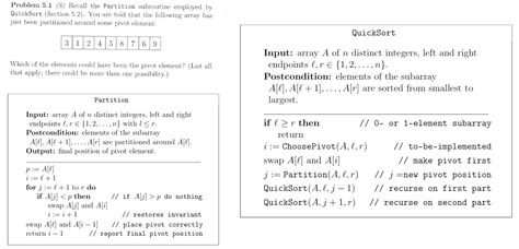 Solved Problem 51 S Recall The Partition Subroutine