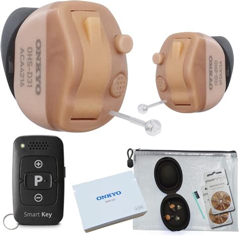 Amazon Onkyo オンキョー リモコン付 耳穴式デジタル補聴器 Ohs D31 両耳用 電池パック＆通販天国限定収納ポーチセット