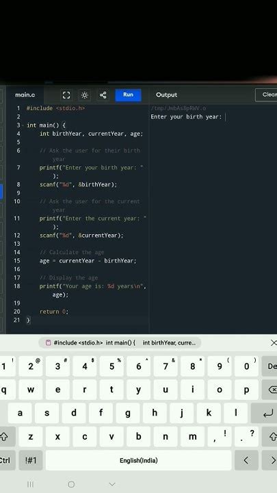 Age Calculation In C Program Computerlanguages Cprogramming Programminglanguage Youtube