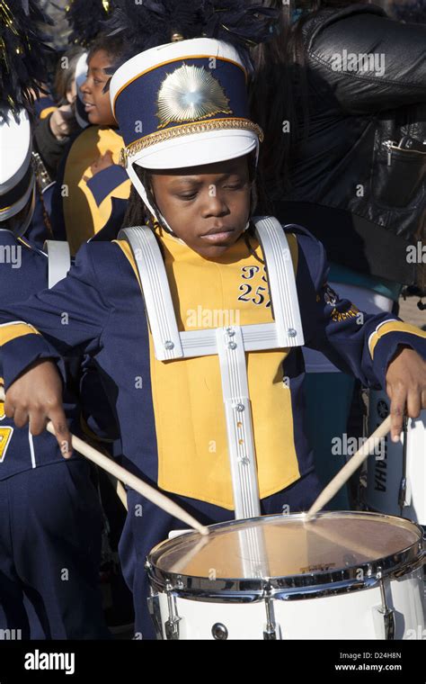 Members of the PS 257 elementary school marching band perform at the 3 ...