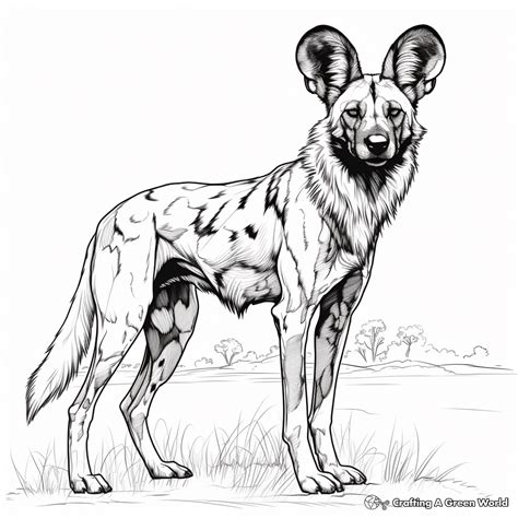 African Wild Dog Coloring Pages Free And Printable