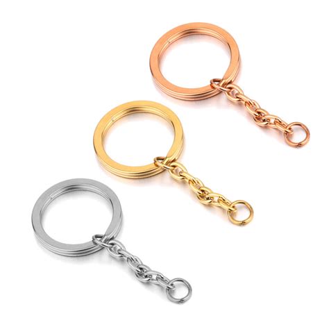 Badu Bg 5 бр лот 25 мм полиран цял ключодържател от неръждаема стомана Ключодържател Сплит