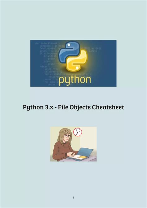 Python 3x File Object Manipulation Cheatsheet Pdf Programming